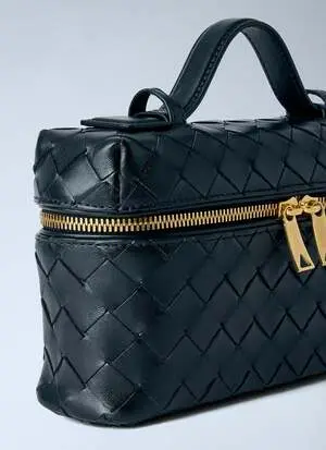 Bottega Veneta Intrecciato Leather Vanity Case - Black