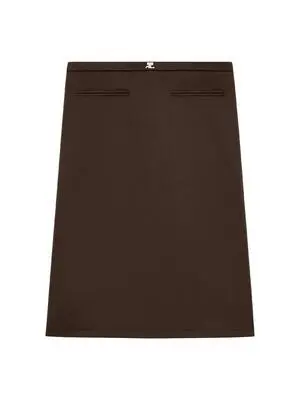 COURREGES Midi Skirt With Logo - Brown