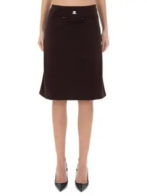COURREGES Midi Skirt With Logo