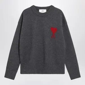 AMI Paris De Coeur Sweater - Gray
