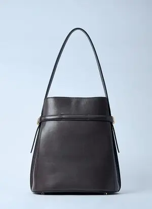 TOTEME Belted Leather Bucket Bag
