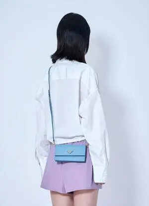 Prada Saffiano Leather Mini Bag - Blue