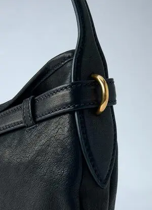 Miu Miu Adventure Nappa Leather Shoulder Bag - Black