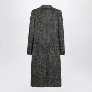 Tagliatore Single-breasted Wool Blend Herringbone Coat - Black