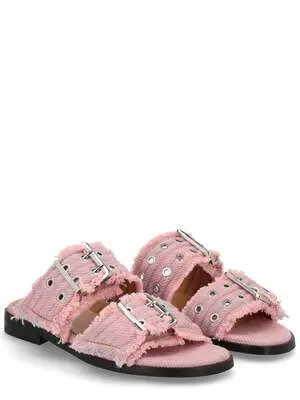 GANNI Denim Sandal With Bangs