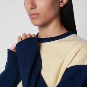Guest In Residence Cashmere Baseball Oversized Crew Sweater - Multicolor