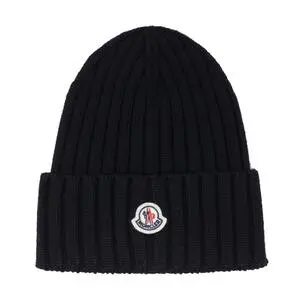 Moncler Logo Beanie - Black