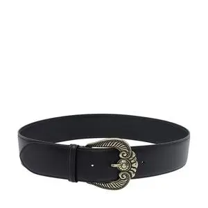 Etro Paisley Buckle Leather Belt - Black