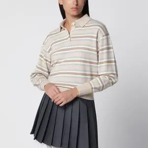 Guest In Residence Cashmere Collegiate Stripe Polo Sweater - Multicolor