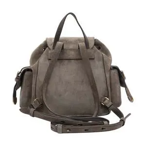 Brunello Cucinelli Logo Suede Backpack