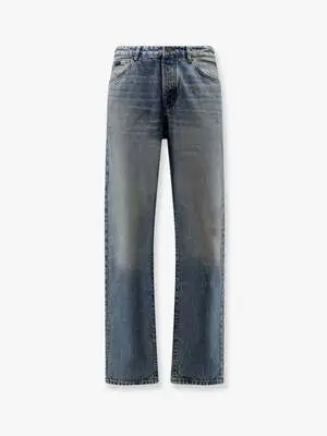 BOSS Cotton Jeans With Back Suede Logo Patch