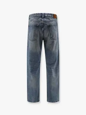 BOSS Cotton Jeans With Back Suede Logo Patch