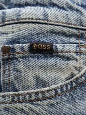 BOSS Cotton Jeans With Back Suede Logo Patch