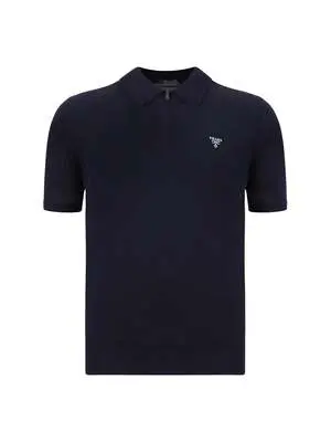 Prada Virgin Wool Polo Shirt - Black
