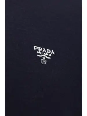 Prada Virgin Wool Polo Shirt - Black