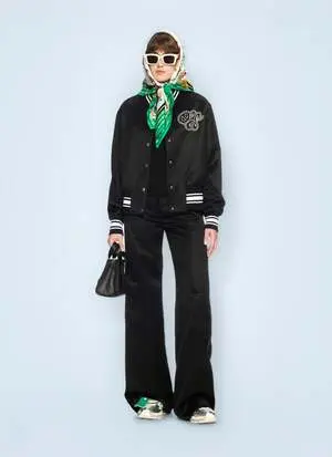 Off-White Satin Cargo Pants - Black