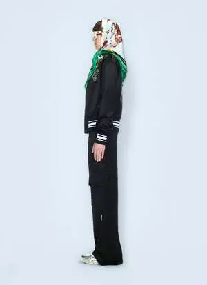 Off-White Satin Cargo Pants - Black