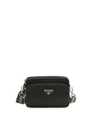 Prada Re-nylon And Saffiano Leather Shoulder Bag - Black