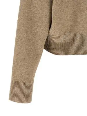 Brunello Cucinelli Shiny Zipper Pull' Wool Cardigan