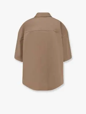 Brunello Cucinelli Linen And Cotton Blend Shirt - Brown