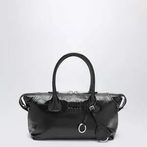 Miu Miu Glossy Leather Top-handle Bag - Black
