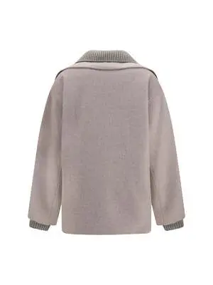 P.a.r.o.s.h Double Wool And Quilted Jacket - Cream