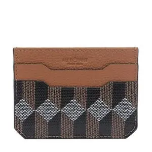 AU DEPART Logo Card Holder - Brown