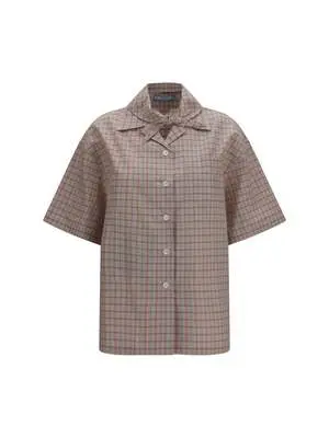 Prada Short-sleeved Check Shirt - Pink
