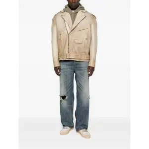 GOLDEN GOOSE Leather Jacket - Cream