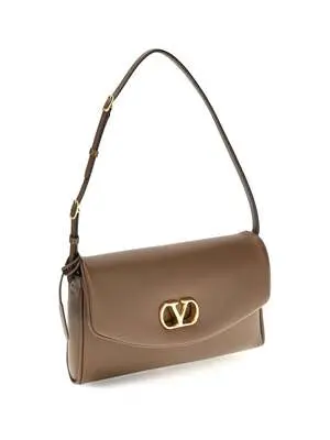 Valentino Garavani Devain Leather Shoulder Bag - Brown