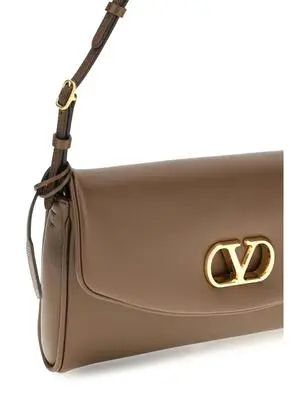 Valentino Garavani Devain Leather Shoulder Bag - Brown