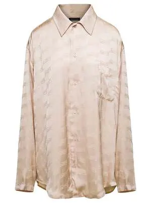 Balenciaga Viscose Logo Pattern Shirt - Multicolor