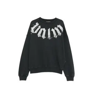 Palm Angels Logo Print Sweatshirt - Black