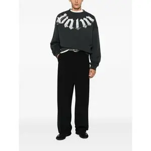 Palm Angels Logo Print Sweatshirt - Black