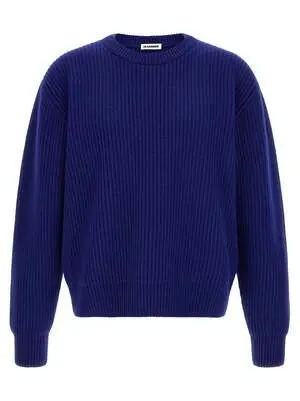 JIL SANDER Fisherman's Rib' Sweater - Blue
