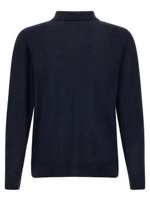 Kiton Wool Polo Shirt 14 Microns - Blue