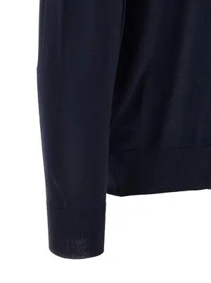 Kiton Wool Polo Shirt 14 Microns - Blue