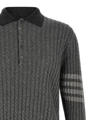 Thom Browne 2-in-1 Trompe L'oeil Polo Shirt - Gray