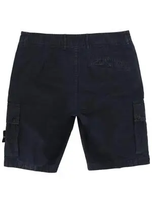 Stone Island Cargo Shorts With Logo Patch - Blue