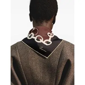Jacquemus Silk Chain Print Scarf - Black