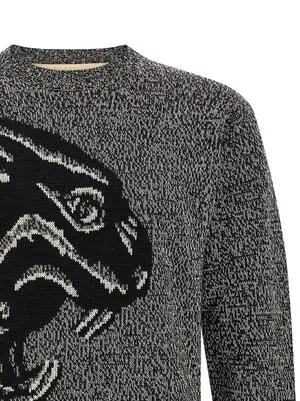 Valentino Garavani Panther Mélange Wool-cotton Pullover - Multicolor