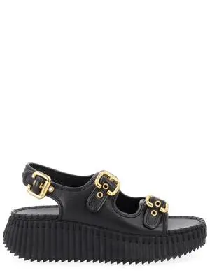 Chloé Sandal Nama With Wedge - Black