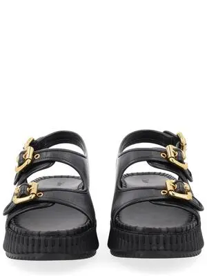 Chloé Nama Wedge Sandal - Black