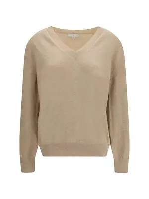 Malo Cashmere V-neck Sweater - Cream