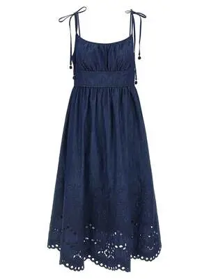 Zimmermann Mahon Cotton Denim Midi Dress - Blue