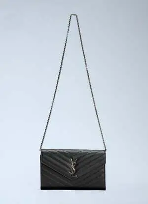 Saint Laurent Monogrammed Wallet Bag - Black