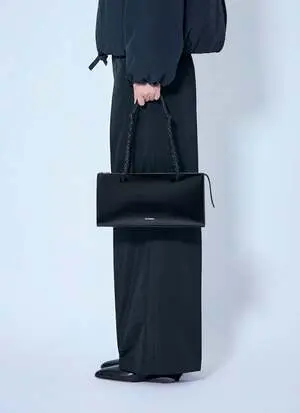 JIL SANDER Tangle Tent Leather Shoulder Bag