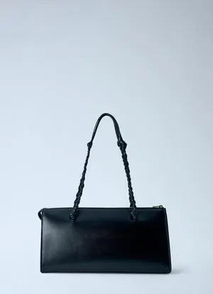 JIL SANDER Tangle Tent Leather Shoulder Bag - Black