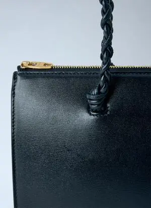 JIL SANDER Tangle Tent Leather Shoulder Bag - Black