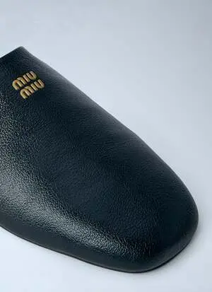 Miu Miu Leather Slippers